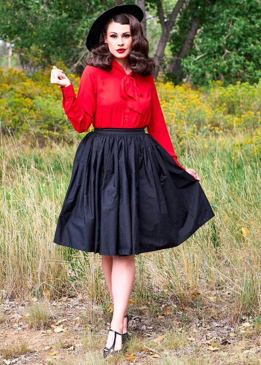 Retrolicious Helen Retro 50's Blouse Rood - www.succubus.nl